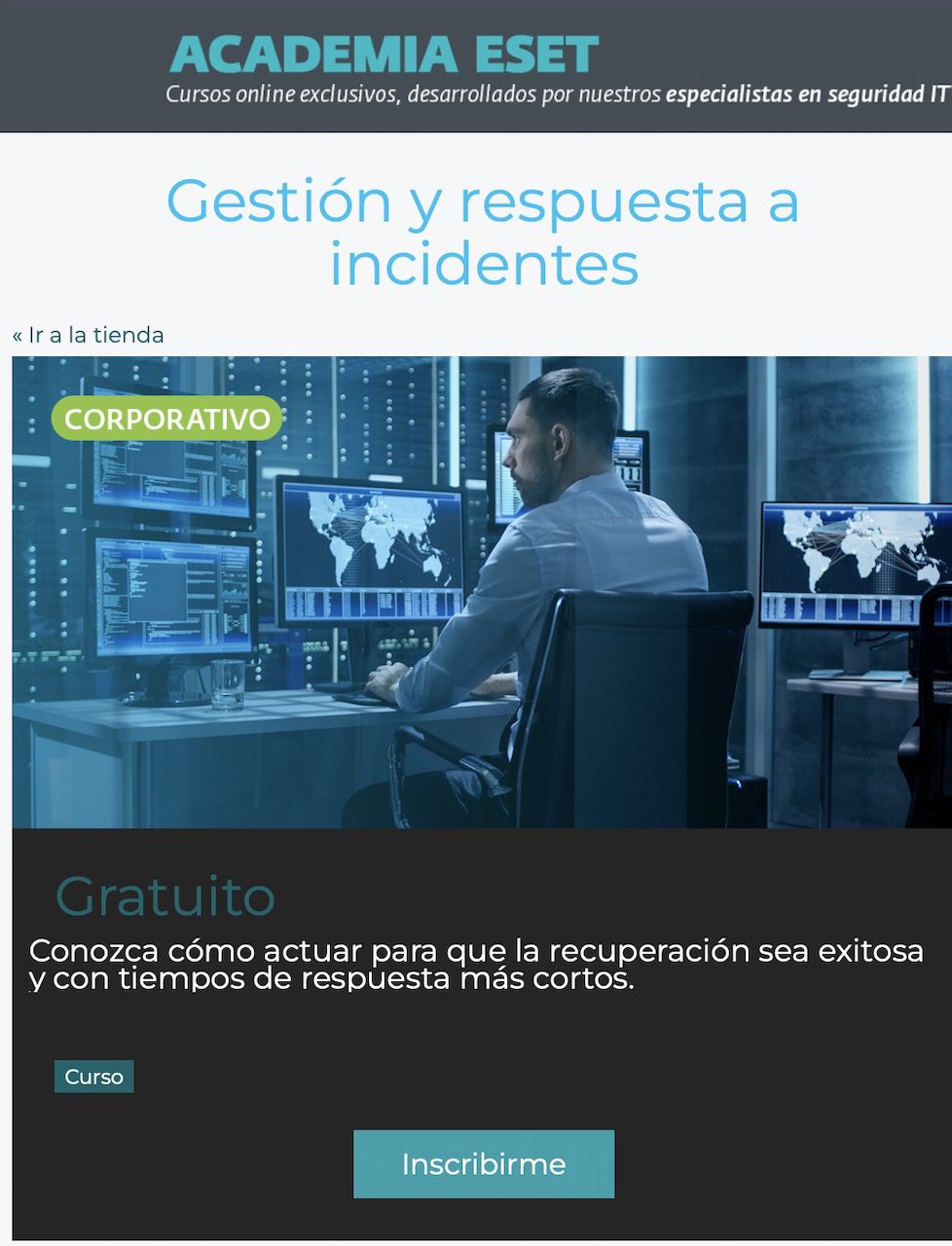 Curso gratis de gestión y respuesta a incidentes Academia ESET 🌎 ... Curso gratis de gestión y respuesta a incidentes Academia ESET 🌎 ...